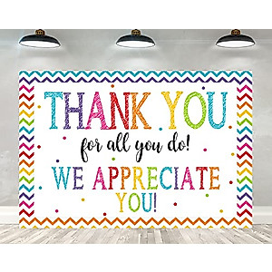 Ticuenicoa 5×3ft Thank You Banner Thank You for All You Do Backdrop We Appreciate You Graduation Background for Photography Thanks Party Decorations Appreciation Banner Retirement Photo Booth Props