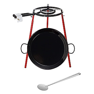 Vaello 18" Outdoor Paella Set for up to 12 people with gas burner, rust-free non-stick FREE Spatula