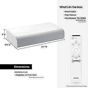 SAMSUNG 130" The Premiere Ultra Short Throw 4K UHD Smart Triple Laser Projector for Home Theater, HDR, 4.2Ch Surround Sound System w/ Alexa Built-In (SP-LSP9TFAXZA, Latest Model)