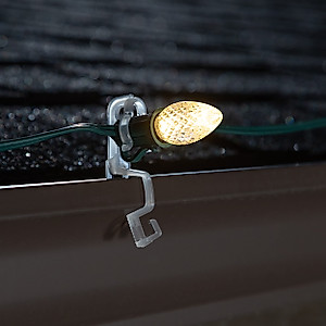 Holiday Lighting Outlet Faceted C7 Christmas Lights | Sun Warm White LED Light Bulbs Holiday Decoration | Warm Christmas Decor for Indoor & Outdoor Use | 2 SMD LEDs in Each Light Bulb | Set of 25