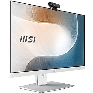 MSI Modern AM242TP AIO Desktop, 23.8" FHD Touchscreen, Intel Core i5-1135G7, 8GB Memory, 256GB SSD, WiFi 6, BT 5.1, FHD Webcam, White, Windows 10 Home (11M-484US)