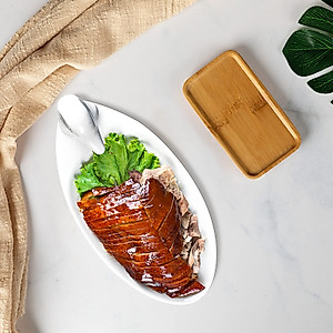 Hemoton Roasting Plate 1pc Roast Chicken and Plate Breakfast Tray Plate Cookie Plate Appetizer Plate Biasuit Plate Dinner Ceramic Cake Plate Dinner Plates Fish Dish Sushi White Melamine