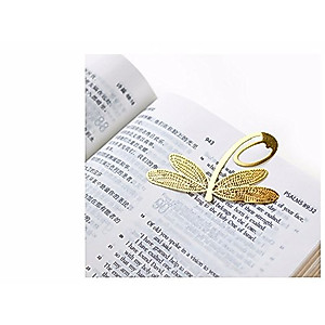 Fascola Pack of 8 Cute Cartoon Art Golden Feather Bookmarks Metal Book Mark for Reading Stationery Office School Supplies