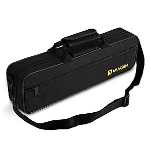 Vangoa Flute Case Carrying Bag Waterproof Lightweight for 16 Holes Flute C Foot with Adjustable Shoulder Strap and Exterior Pocket
