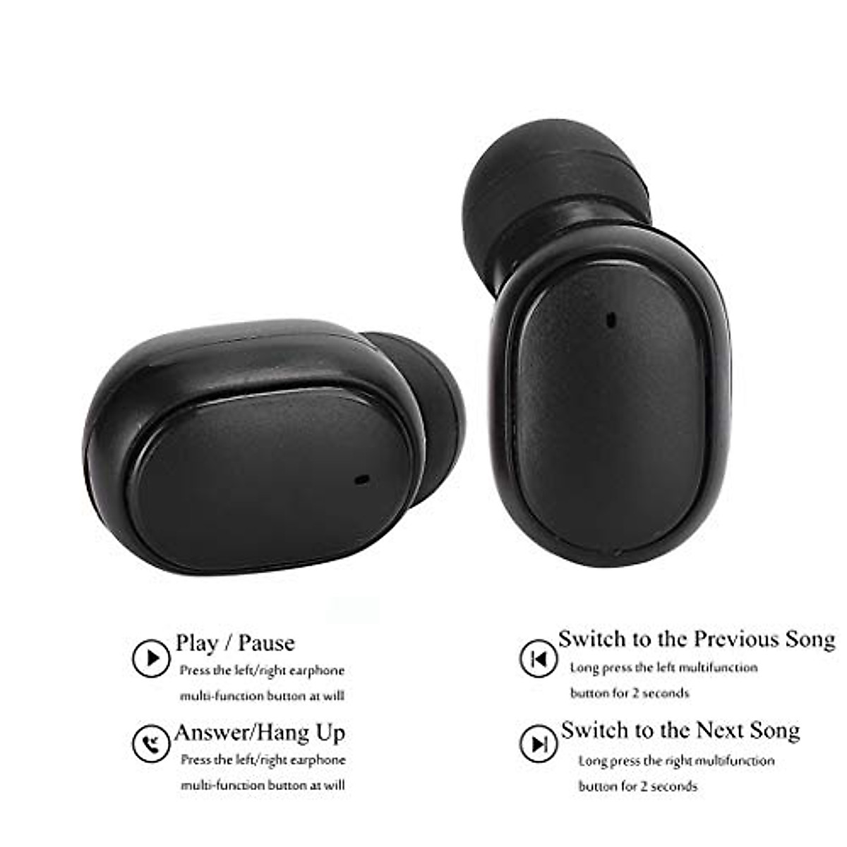 fosa1 True Wireless Earbud, Portable Mini Binaural Call Stereo in Ear Headphones Built in Mic Noise Reduction with Charging Case Fit for Running Gym Outdoor