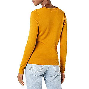 Amazon Essentials Women's Lightweight Crewneck Cardigan Sweater (Available in Plus Size), Tobacco Brown, XX-Large