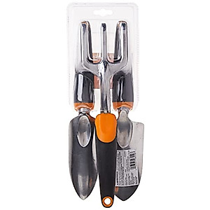 Fiskars 384490-1001 Ergo Garden Tool Set, Regular Package, Black/Orange