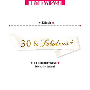 PartyForever Rose Gold Dirty 30 Balloon Birthday Decorations for Her Dirty Thirty 30th BDay Supplies for Women