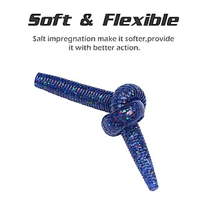 Bombrooster Rubber Worms Senkos 4" 5" Salt Impreatation Soft Plastic Lures Kit Bass Fishing