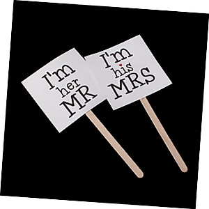 COOLHIYA Mr and Mrs Wedding Party Photo Booth Props Sticks White Bridal Shower Photo Props for Bachelorette Celebrations and Wedding Decor for Fun Photo Opportunities