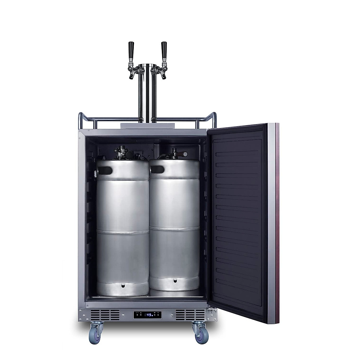 Summit Appliance SBC682PNRTWIN Panel Ready 24" Wide Built-in Kegerator, Panels Not Included, 5.6 cu.ft Capacity, Twin Tap System, Automatic Defrost, Digital Thermostat, Memory IC Function