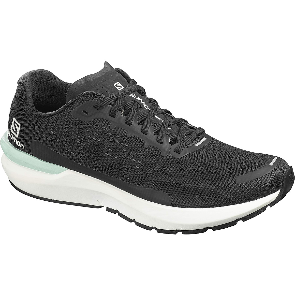 Salomon Women's Sonic 3 Balance Road Running Shoes for Men, Black/White/Quiet Shade, 12