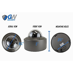GW Security 5MP H.265 Super HD 2592 x 1920P Network PoE Weatherproof Security IP Dome Camera with 2.8-12mm Motorized Zoom Lens (VD5075MIP)