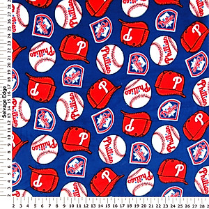 MLB Philidelphia Phillies Fleece Fabric - Sold By the Yard