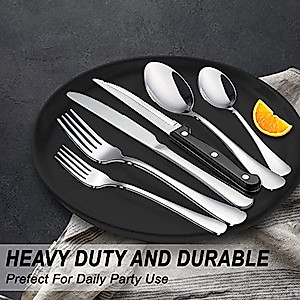 48-Piece Silverware Set with Steak Knives for 8, Stainless Steel Flatware Cutlery Set For Home Hotel, Kitchen Utensils Set Include Fork Knife Spoon, Mirror Polished, Dishwasher Safe