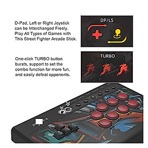 DIACCO Joystick Game Controller Fighting Stick Keyboard Control Wired Arcade Fight Stick Compatible with PS4/ PC/Android TV/N-S/Xbox One (Color : White)