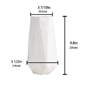 10 Inch White Marble Ceramic Flower Vase Home Decor Vase and Table Centerpieces Vase - Ideal Gifts for Friends and Family, Christmas, Wedding, Bridal Shower