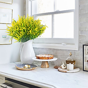 AITISOR 12 Bundles Artificial Lavender Flowers Outdoor Fake Flowers for Decoration UV Resistant No Fade Faux Plastic Plants Garden Porch Window Box Décor (Yellow)