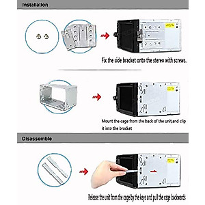Universal Double 2 Din Car Player Stereo Radio Replacement Fitting Cage Kit Installation