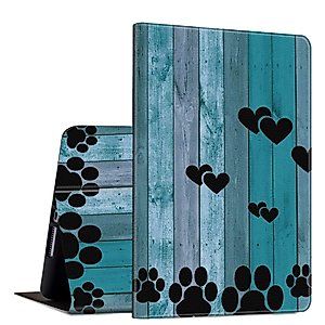 Rossy Case for Samsung Galaxy Tab A8 Case 10.5 inch 2022 Slim Lightweight PU Leather Adjustable Smart Stand Cover with Auto Wake/Sleep for Samsung Tab A8 2022 (SM-X200/X205/X207),Black Dog Paw on Wood