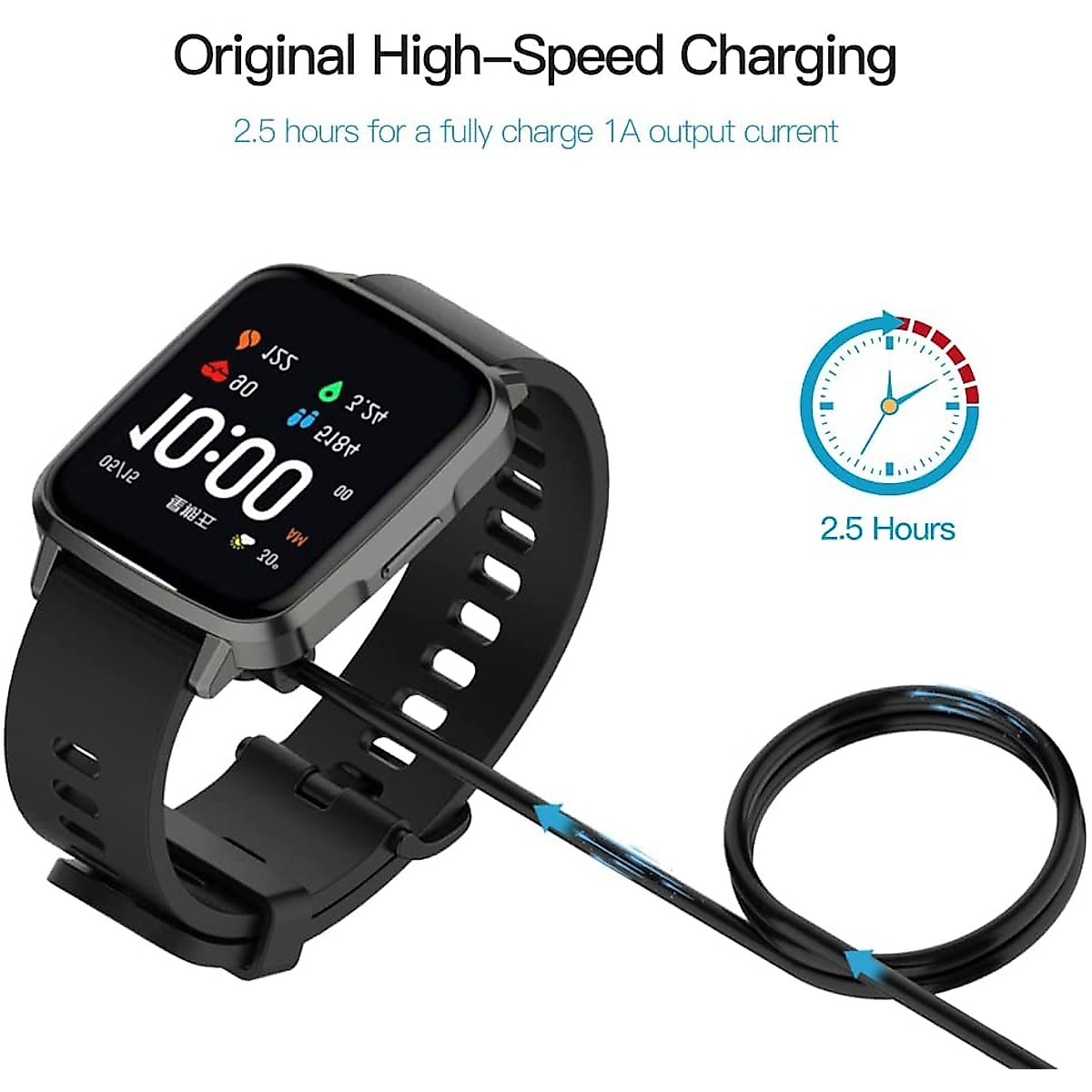 SENGKOB [2-Pack] 3.3FT Smart Watch Charger Magnetic USB Charging Cable for Letsfit Willful YAMAY VeryFitPro SW023 ID205L SW021 ID205U ID205S SW025 Uwatch 3S 3 2 2S