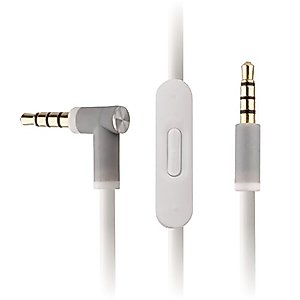 REYTID Replacement White Audio Cable Compatible with Beats by Dr Dre Solo2 / Solo2 Wireless Headphones w/in-Line Remote & Mic - Compatible with iPhone & Android