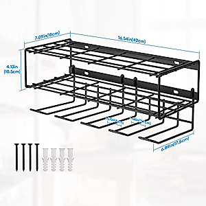 Power Tool Organizer, Multifunction Metal Floating Tool Wire Shelf Wall Mount, Garage Tool Storage Holder, Pegboard Cordless Tool Hanger, Electric Drill Rack for Part, Plier, Battery, Box, Screwdriver