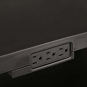 Norwood Commercial Furniture Mobile Utility AV Cart with Power Strip and Casters, Rolling Presentation and Media Cart on Wheels, Black