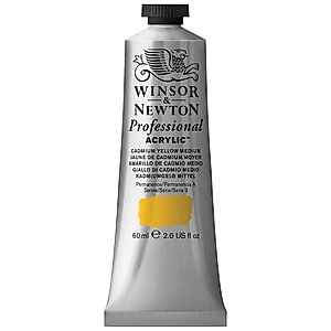 Winsor & Newton Professional Acrylic Paint, 60ml (2-oz) Tube, Cadmium Yellow Medium