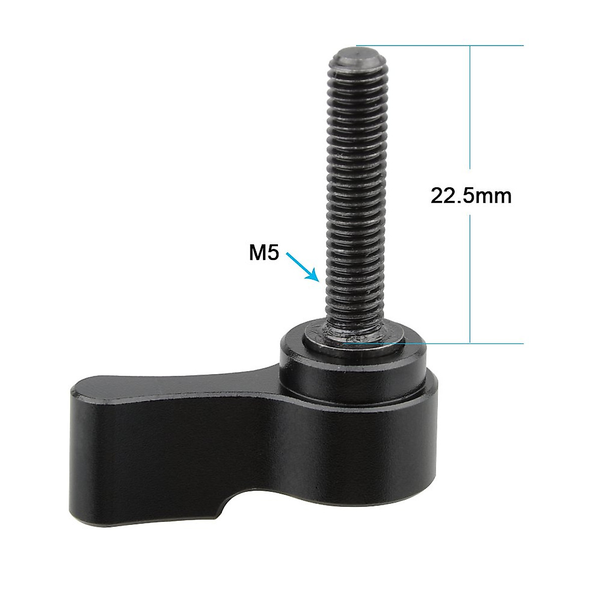 CAMVATE M5 Male Threading（22.5mm Long） Rotating Knob Adjustable Thumb Lever Screw (Black) - 1511