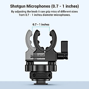 SmallRig Shotgun Microphone Holder (Cold Shoe) , Built-in Soft Silicone, Bumps and Noises Absorption BSM2352