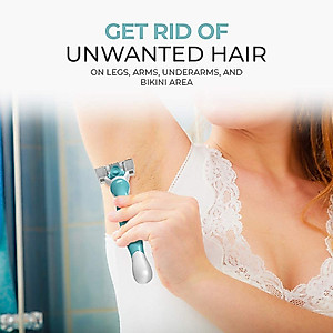 Nylea Razors for Women with Sensitive Skin - FlexShave - Premium Womens Razor for Shaving [6 Blades] Bikini Trimmer, Women's Shaver with Vitamin E and Aloe Vera Lubricating Strip with 3 Refills