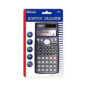 BAZIC Scientific Calculator 240 Function w/Slide-On Case, Engineering Calculators LCD Display, Great for Students and Professionals, Black 1-Pack
