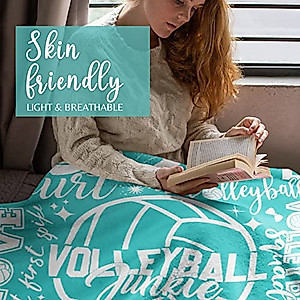 InnoBeta Volleyball Gifts for Teen Girls & Team, Volleyball Throw Blanket - 50 x 65 inches (Teal)