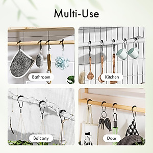 Amazer Matte Black Shower Curtain Hooks, 12PCS Rust-Resistant Metal Shower Hooks Ring Shower Rings for Curtain, Rolling Shower Curtain Rings for Bathroom Shower Rod Shower Curtain Hangers