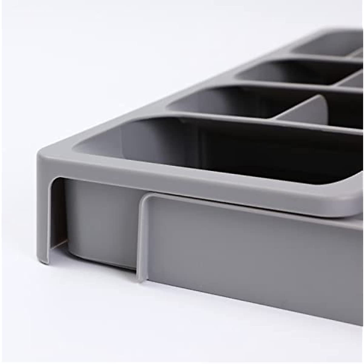 QNPQYX Kitchen Drawer Organizer Tray,Silverware Organizer Storage Tray,DrawerStore Compact Cutlery Expandable Organizer for Kitchen Drawer Holding Flatware Spoons Forks