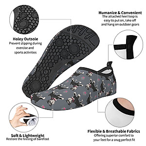 Cute Dog of Schnauzer Animal Pattern Water Shoes for Men Women Aqua Socks Barefoot Quick-Dry Beach Swimming Shoes for Yoga Pool Exercise Swim Surf