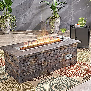 Stanbroil 30 x 10 Inch Drop-in Fire Pit Pan with Burner and All Accessories Required for DIY Fire Pit Projects, Propane Gas Version, Rectangular