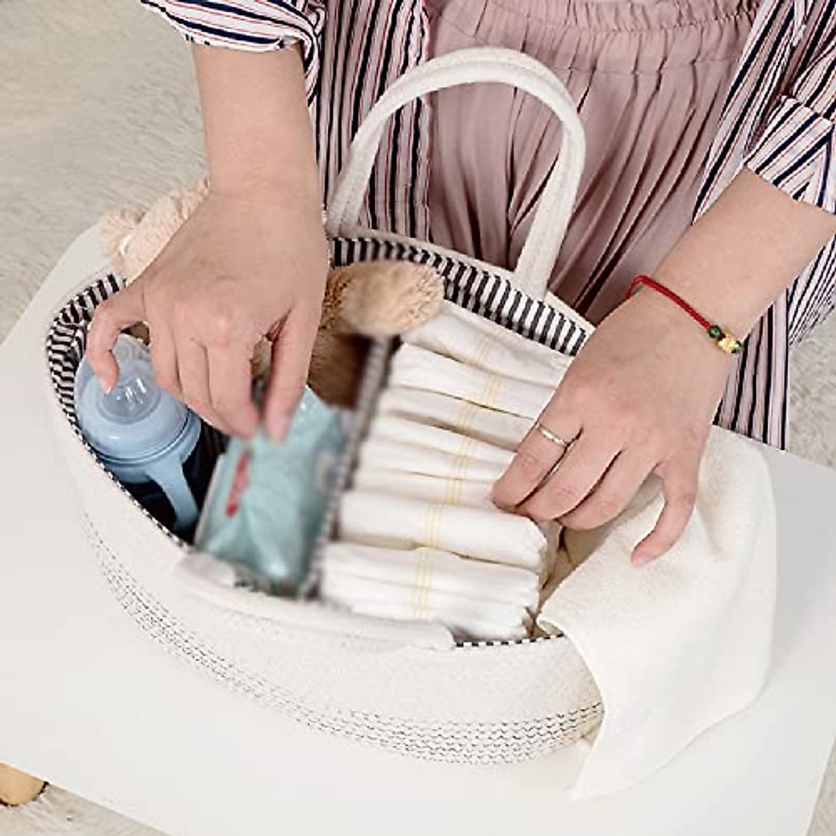 TJLSS Nursery Storage Basket Waterproof Tote Bag Storage Box Storage Basket, Home Outing Storage Basket