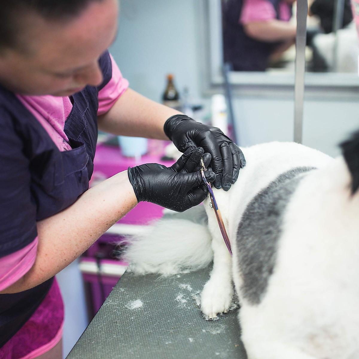 AMMEX Black Nitrile Exam Gloves, Box of 100, 3 Mil, Size Small, Latex Free, Powder Free, Textured, Disposable, Non-Sterile, Food Safe, ABNPF42100BX