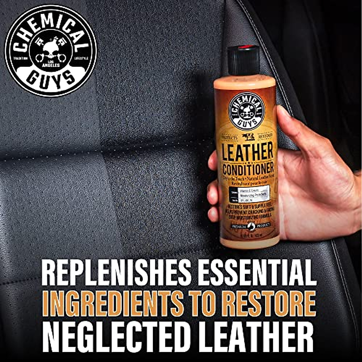 Chemical Guys SPI_401_16 Vintage Series Leather Conditioner for Leather Car Interiors, Seats, Boots, Bags and More (Works on Natural, Synthetic, Pleather, Faux Leather and More), 16 fl oz