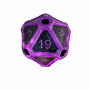 Large D20 Dice Inflatable Extra Large Giant Gaming DND Tabletop RPG Roleplaying Dungeons and Dragons (Black and Purple)