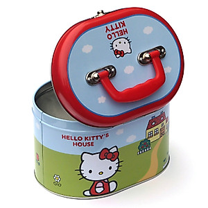 Hello Kitty House Oval Tin Train Case/Sewing Box