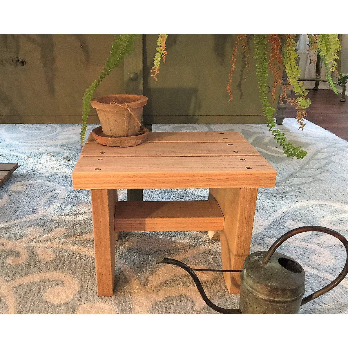 Classic Amish Reclaimed Wood Stool. Natural, Rustic, Solid. Versatile Home Decor Piece. Handmade in USA. Step/Sitting/Footstool/Plant Stand.