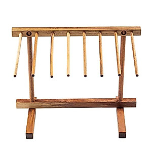Tablecraft 11086 Pasta Drying Rack, 14.25-inch Height, Acacia Wood, Natural