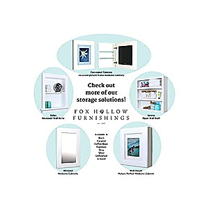 Fox Hollow Furnishings 11x14 Compact Concealed Recessed Picture Frame Medicine Cabinets (Shaker White)