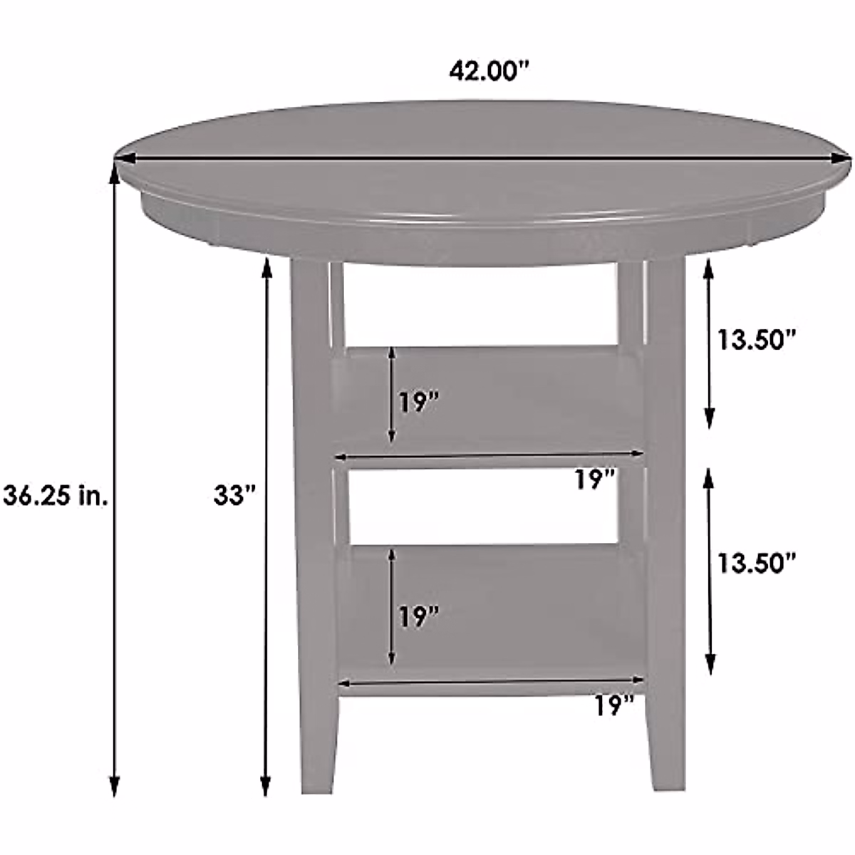 New Classic Furniture Gia 5-Piece Round Counter Height Set with 1 Dining Table and 4 Chairs, 42.25", Cherry