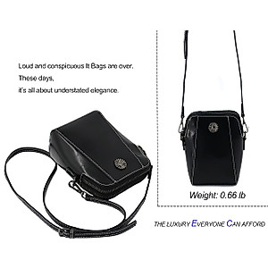 DE'EMILIA CONCEPT Genuine Leather Cell Phone Crossbody Bag for Women, Small Wallet Purse, Lightweight Handbag for Teen Girls