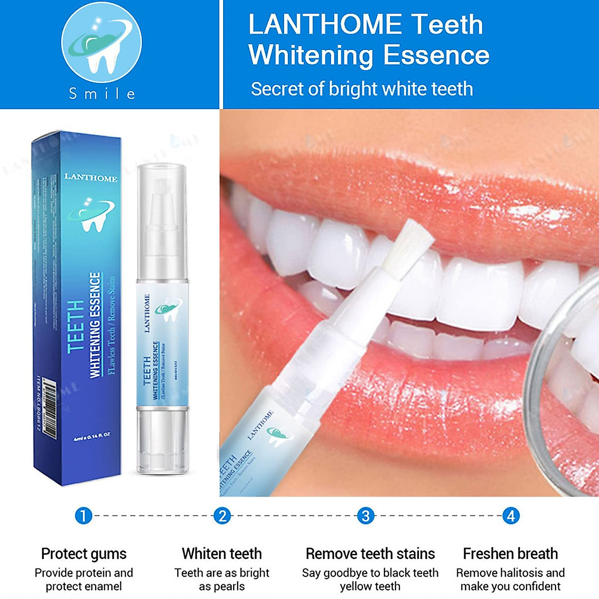 3PCs Frosty Neptune Teeth Whitening Pen,Teeth Whitening Essence,Teeth Whitening Gel,Teeth Stain Remover to Whiten Teeth,Intensive Stain Removal Teeth Reduce Yellowing
