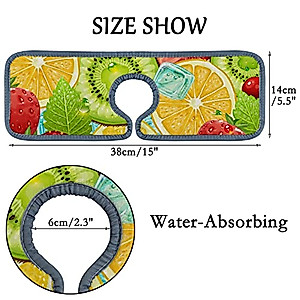 Kitchen Faucet Absorbent Mat 2 Pieces Summer Fruit Faucet Sink Splash Guard Bathroom Counter and RV,Faucet Counter Sink Water Stains Preventer
